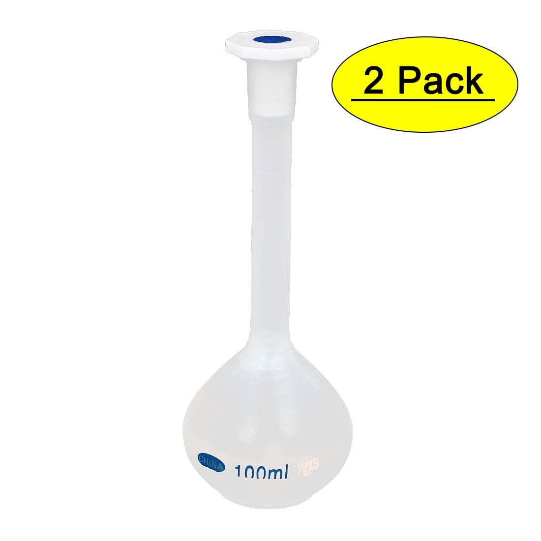 2PCS 100ml Long Neck Plastic Volumetric Measuring Flask Heatproof ...
