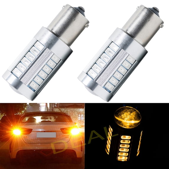 2PCS 1156/Ba15s Amber/Yellow DC 12V 33x 5630 SMD LED Bulbs for Car ...