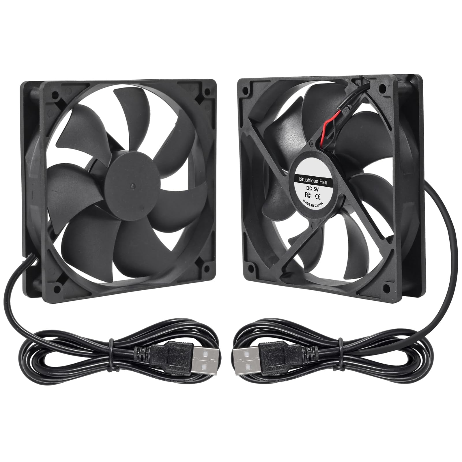 2PCS 12025 Fan 120x120x25mm RRF12 DC 5V 120mm x 25mm USB Brushless ...