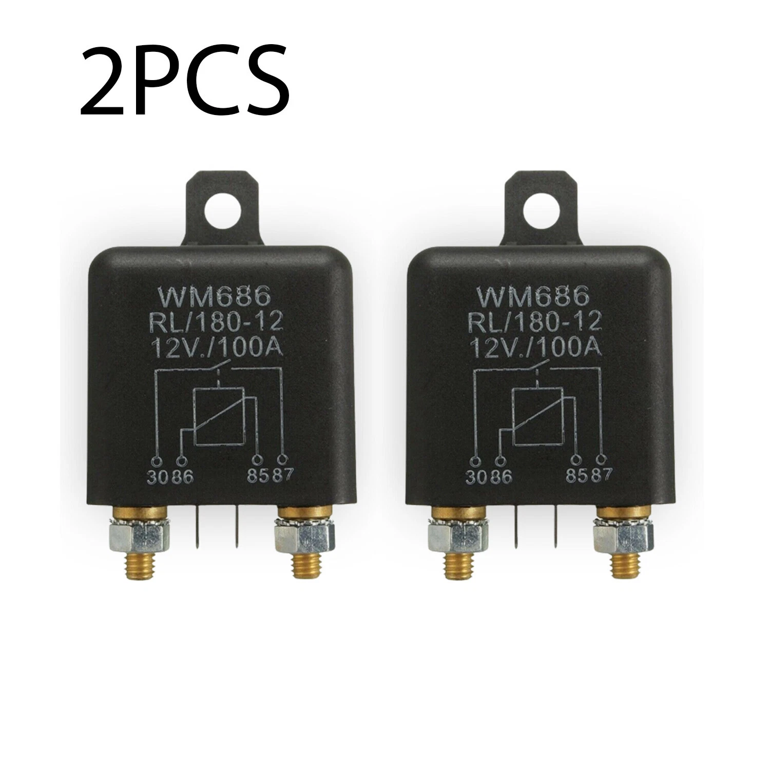 2PCS 12V 100Amp 4-Pin Heavy Duty New Switch Split Charge Relay For Auto ...