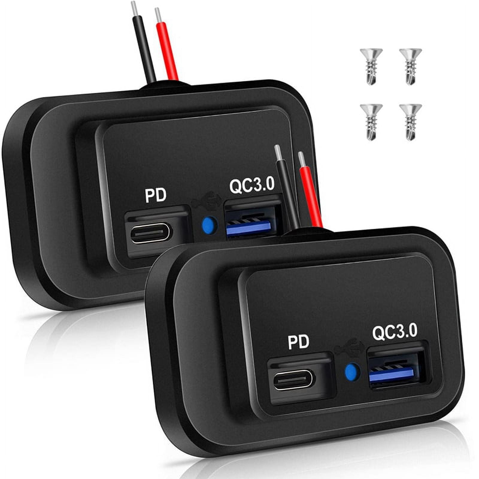 2PCS 12V/24V RV USB Outlet, Dual PD3.0 Type-C (USB C) & Quick Charge ...