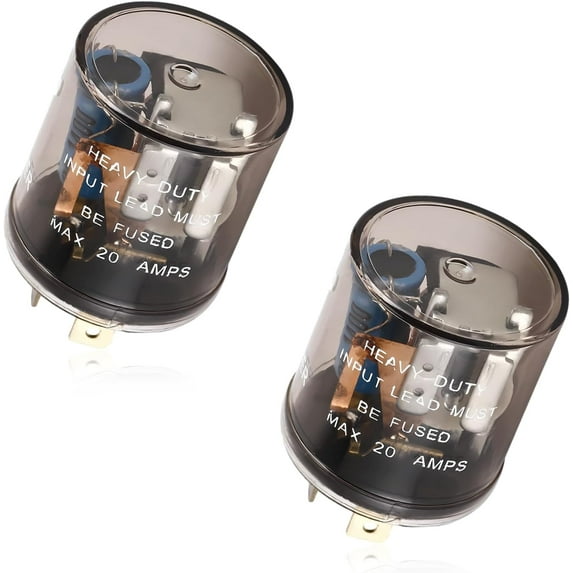 2PCS 12V Flasher Relay, 2-Pin Heavy Duty Turn Signal Relays for Fixing Halogen Bulb Frequent ...