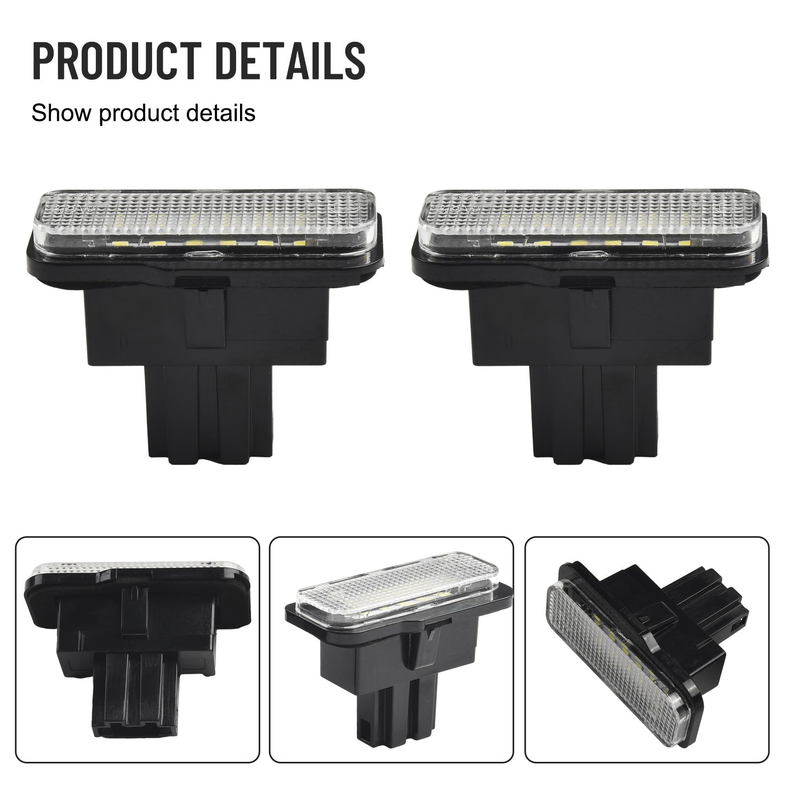 2PCS 12V White No Error Canbus LED Number License Plate Light for ...