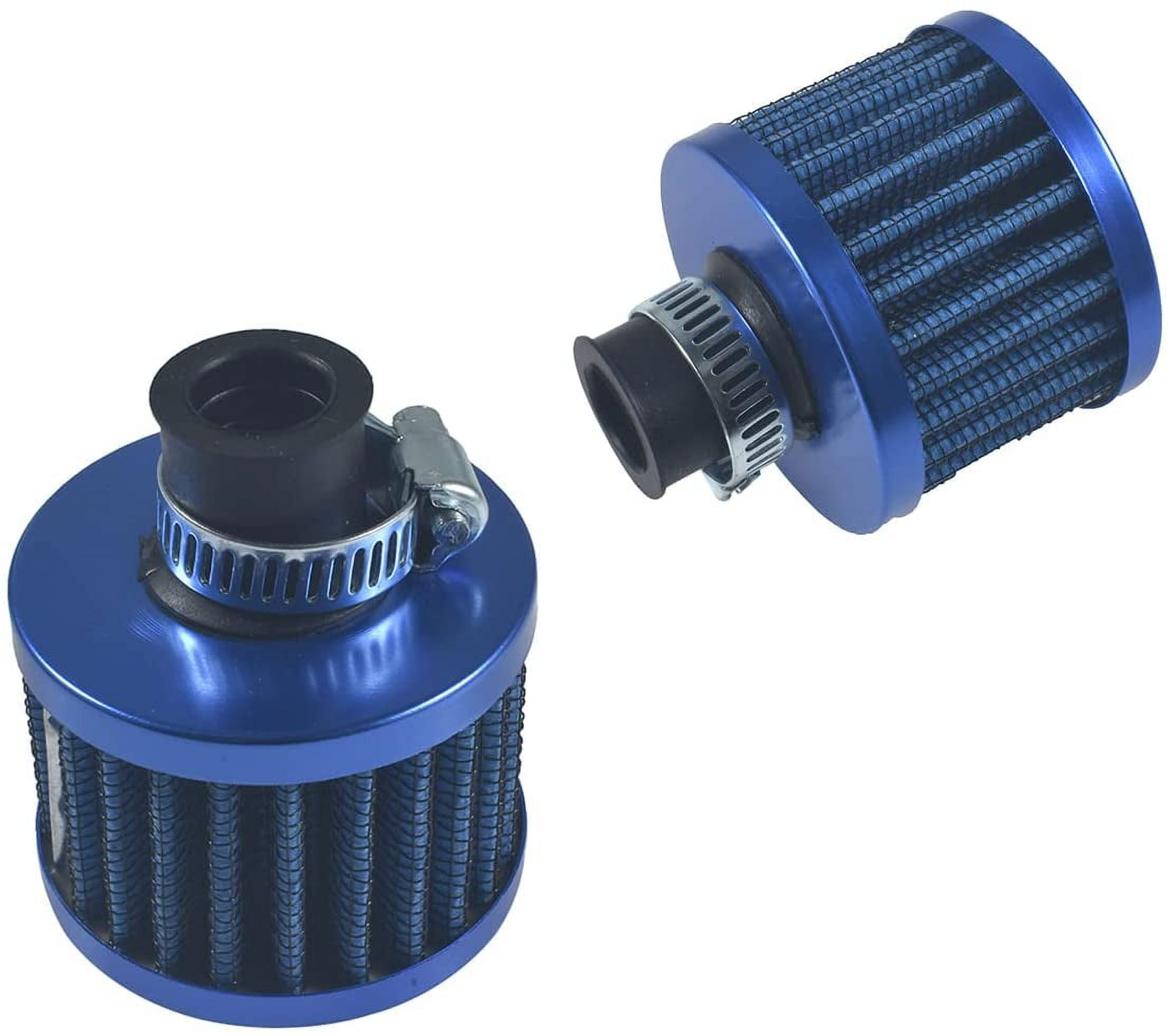 2PCS 12mm Mini Universal Blue Motor Cone Cold Clean Air Intake Filter ...