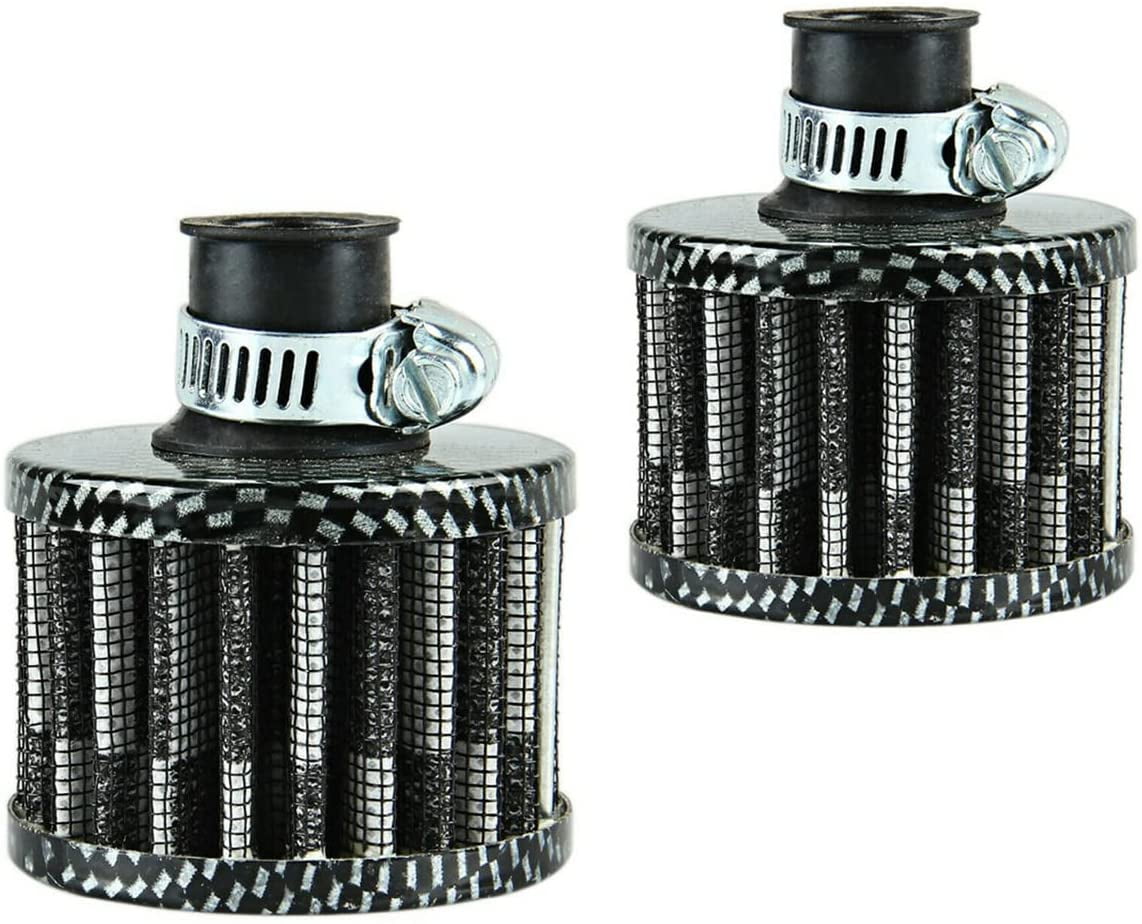 2PCS 12mm Mini Universal Blue Motor Cone Cold Clean Air Intake Filter ...