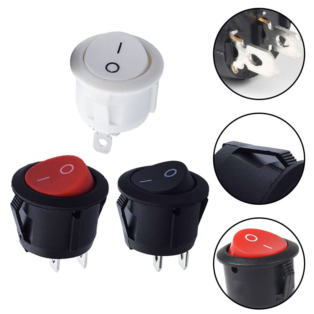 2PCS 12v Round Rocker Switch ON/OFF 2 Pin SPST Camper Van Caravan ...