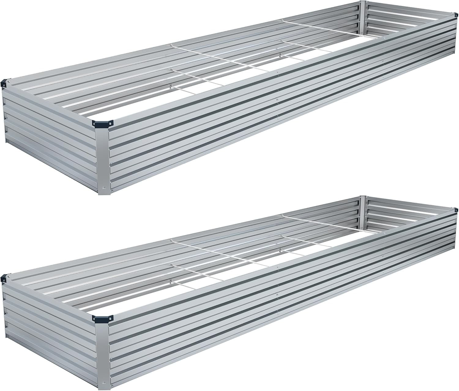 2PCS 12x4x1FT Galvanized Raised Garden Bed Kit,Vegetable Boxes ...