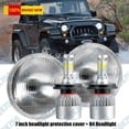 2PCS 130W Glass 7" Round Led Headlights for Jeep Wrangler 1997-2018 TJ ...
