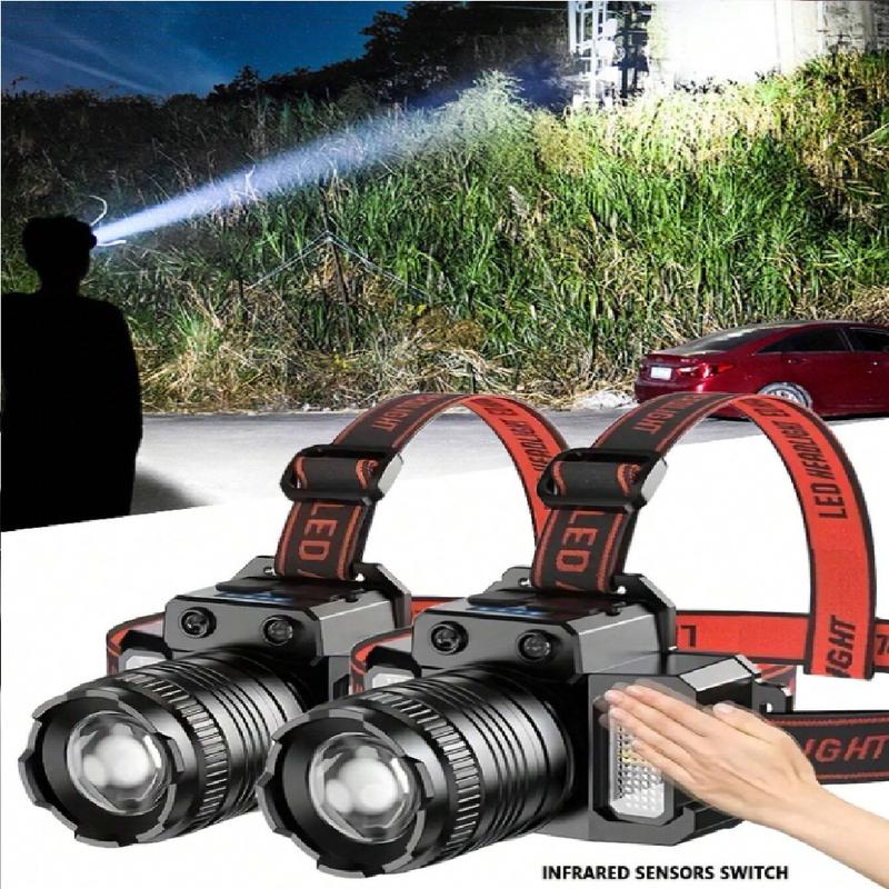 2PCS 150K Lumens LED Headlamp, 5-Mode Adjustable Waterproof Headlight ...