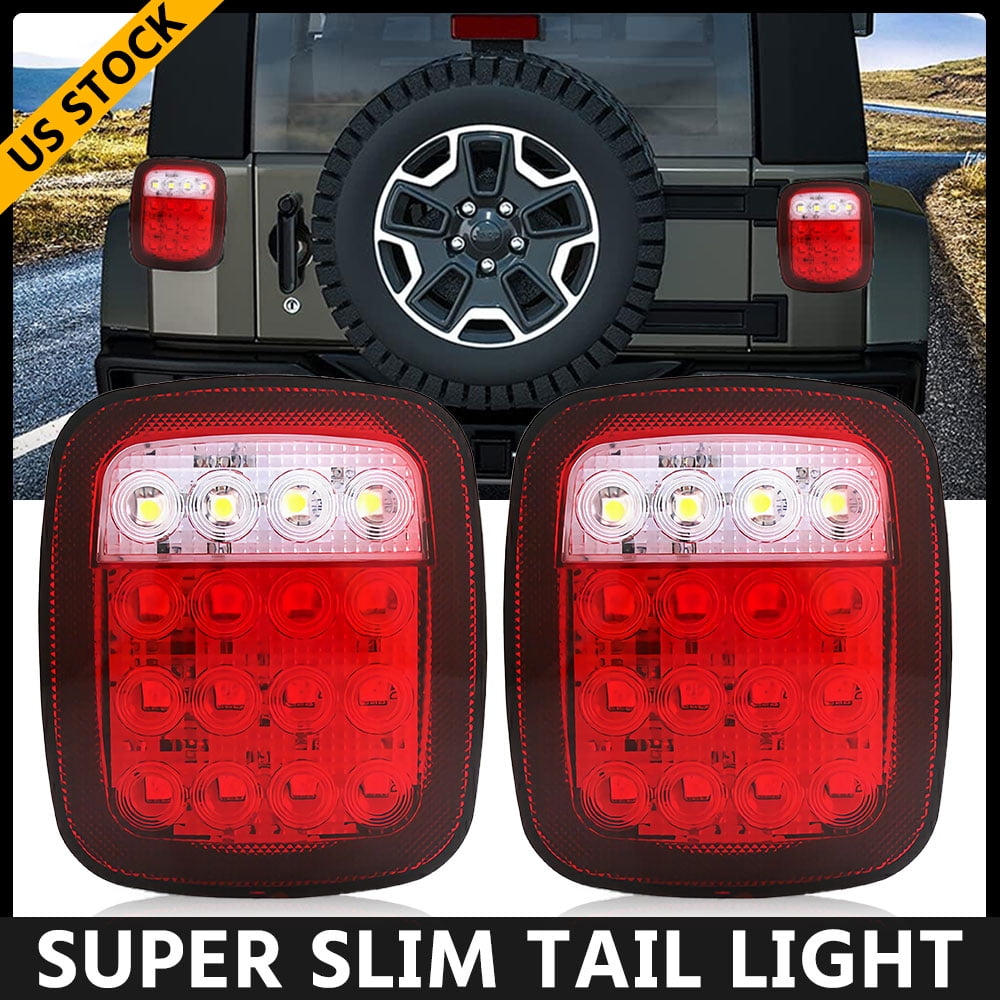 2PCS 16LED Universal Stop Turn Tail Light for Truck Trailer Boat 12V ...