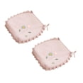 2PCS 17.7"×17.7" Polyester Chair Cushion with Floral Embroidery & Lace ...