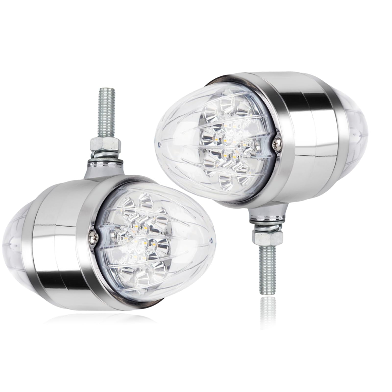 2PCS 17 LED Double MMF7 Face Dual Revolution Amber Signal and Marker to ...