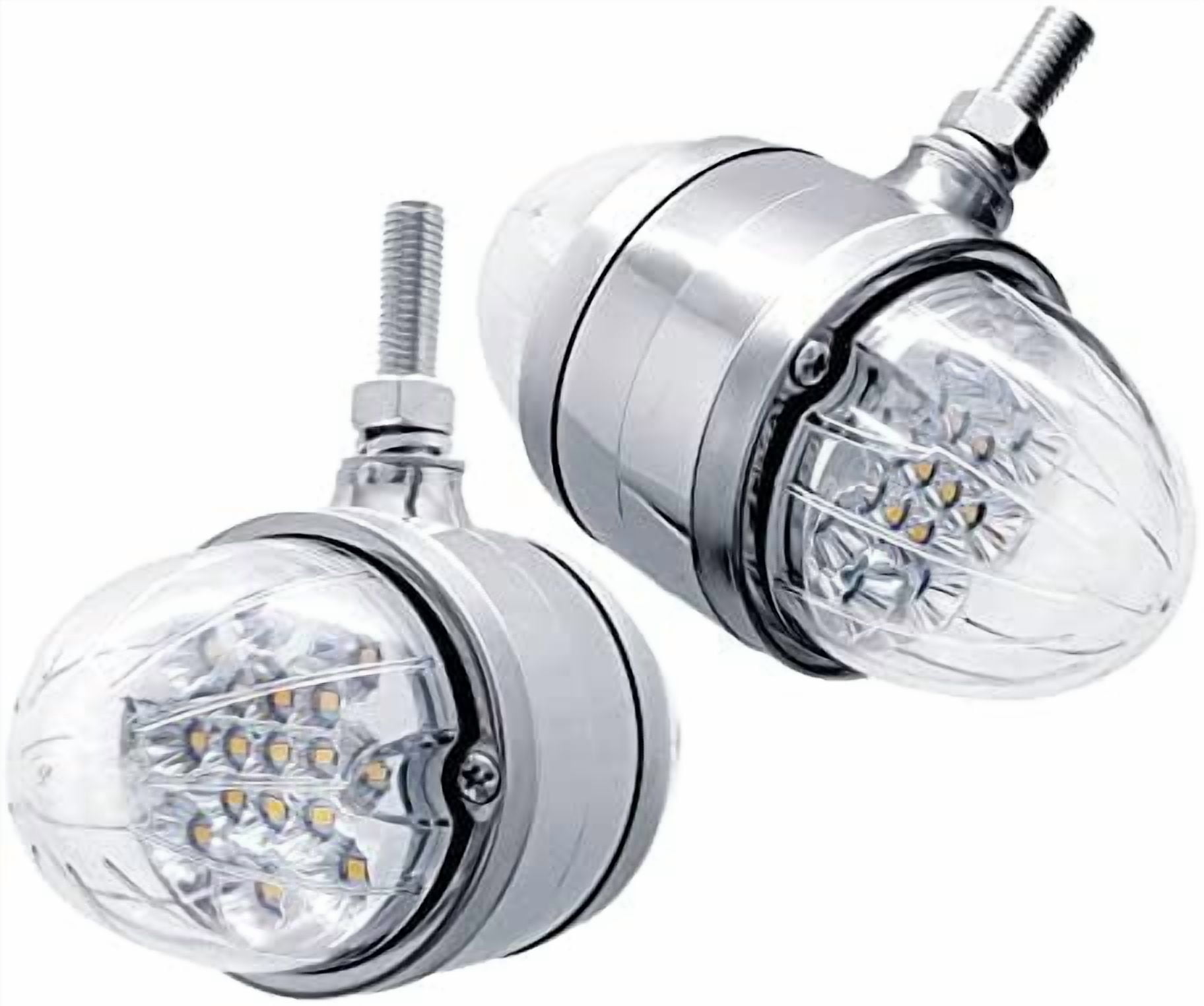 2PCS 17 LED Dual Function Watermelon Double Face Light Amber LED Clear ...