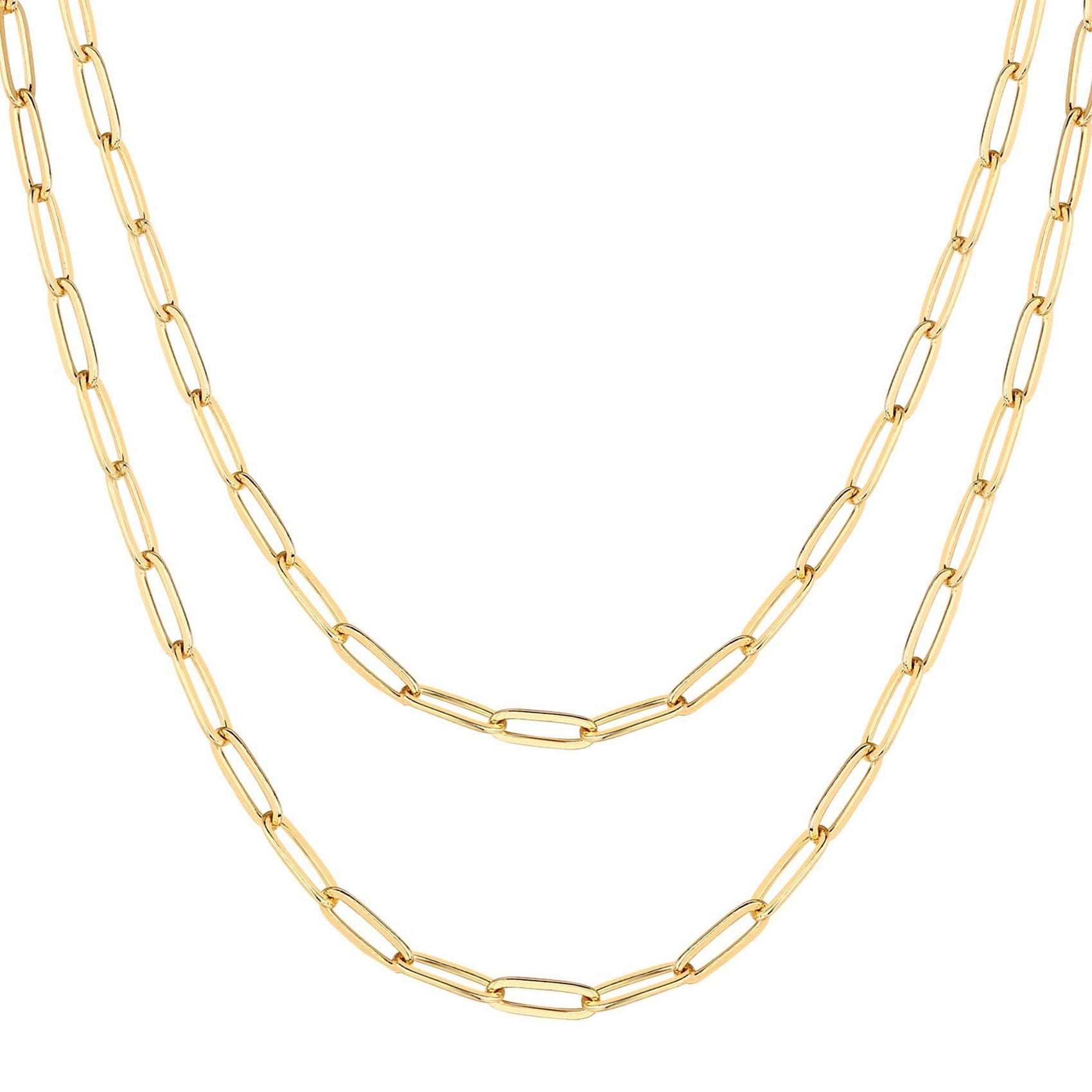 "KRKC&CO 18K Gold Plated Paperclip Chain Necklaces for Women ...