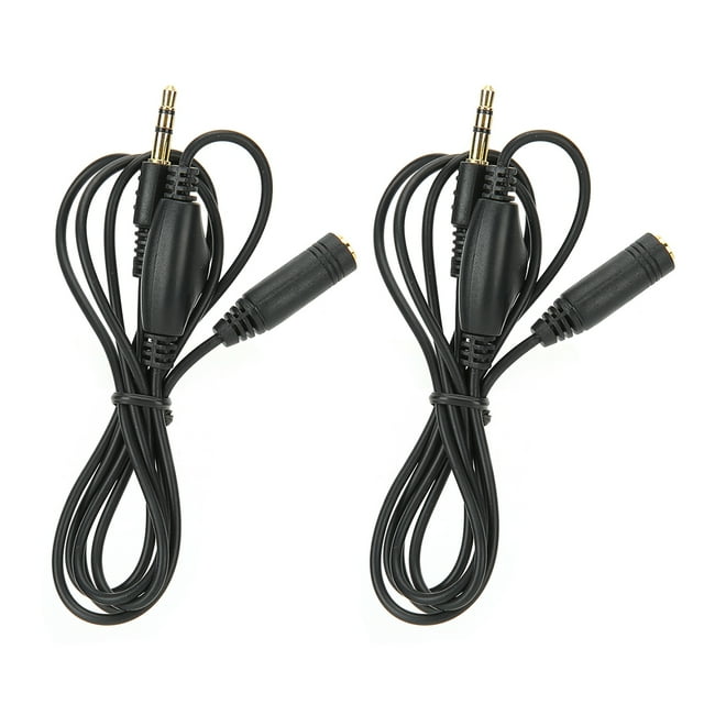 2PCS 1m/3.3ft 3.5mm Audio Extension Adapter Volume Control Cable for ...