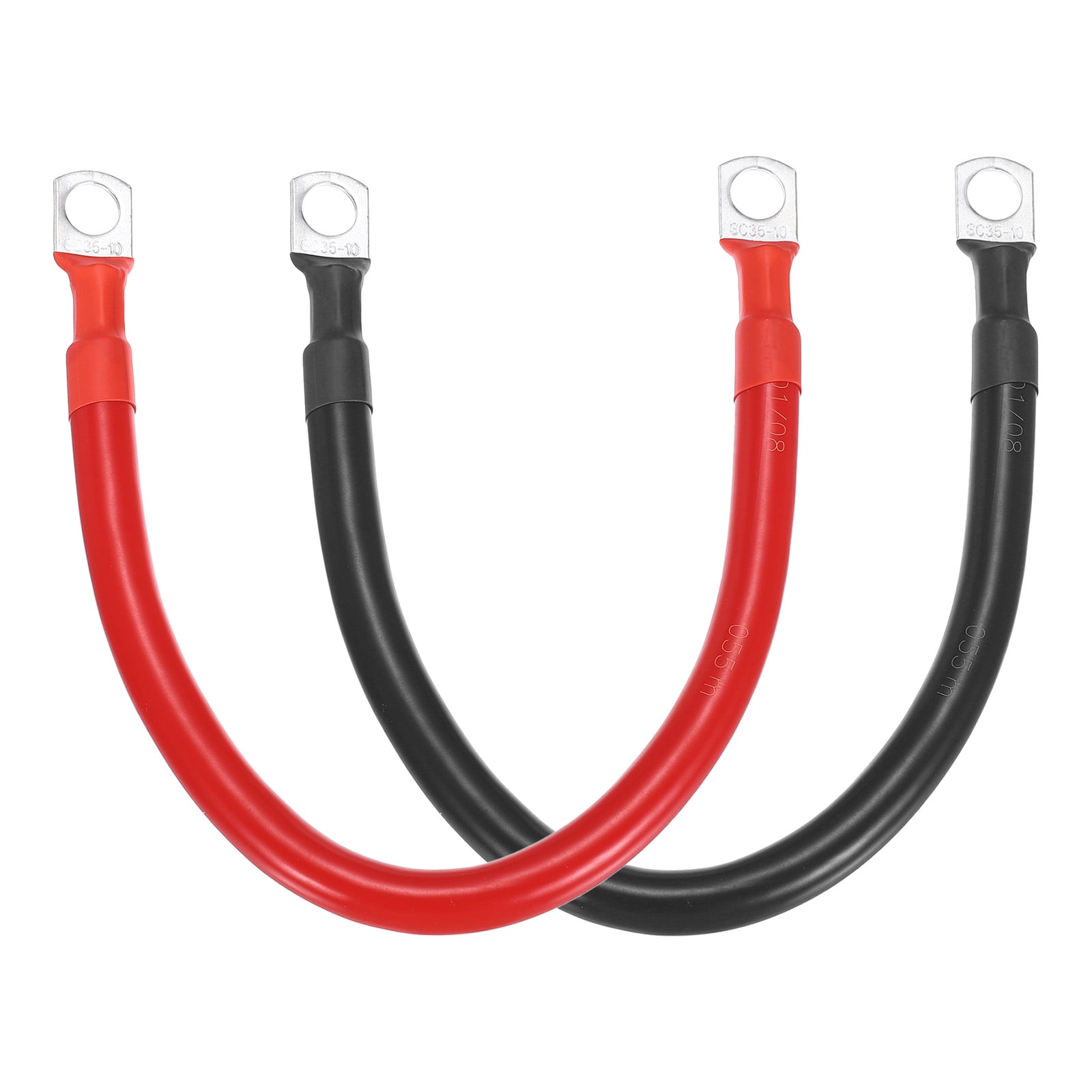 2PCS 2 AWG Battery Cable, 1ft Battery Inverter Cables with 3/8" Ring ...