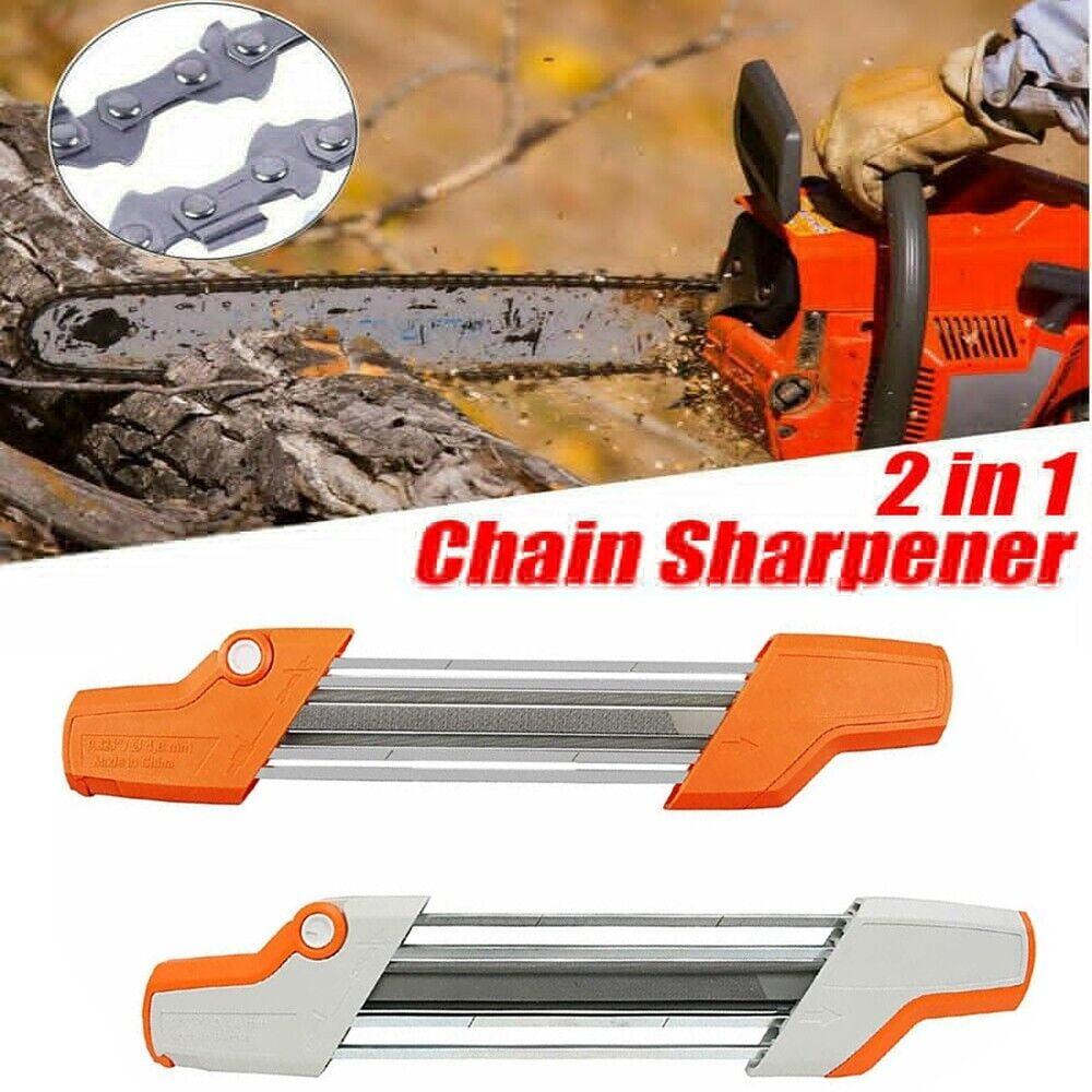 2PCS 2 IN 1 Easy Chainsaw File Chain Sharpener Kits 7/32 4.0mm For ...