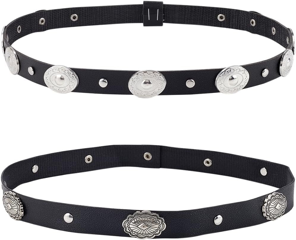 2PCS 2 Styles Leather Hat Band PU Western Laced Belt Black Replacement ...