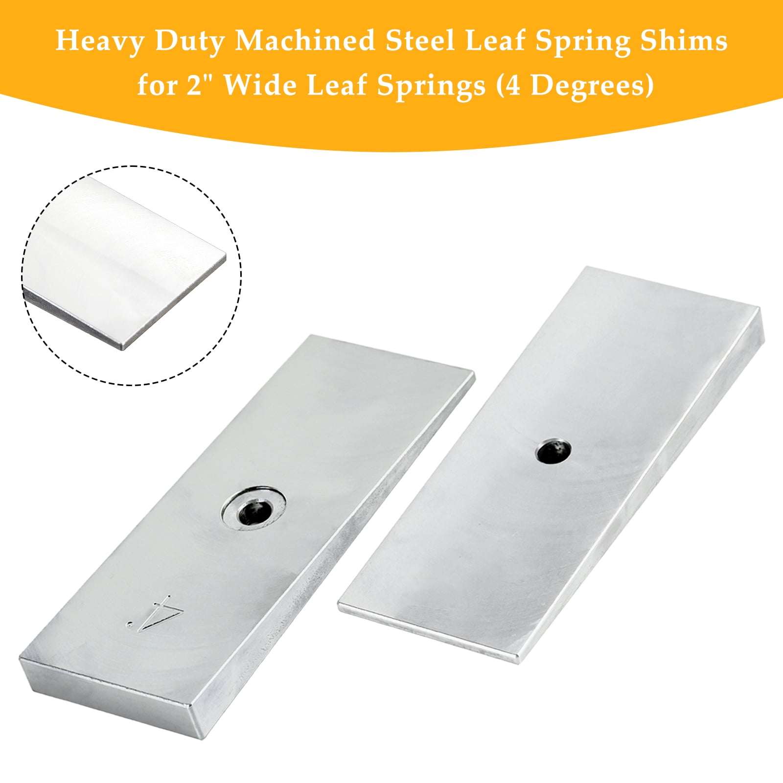 2PCS 2" Wide 4°Degree Steel Leaf Spring Degree Shims Silver - Walmart.com