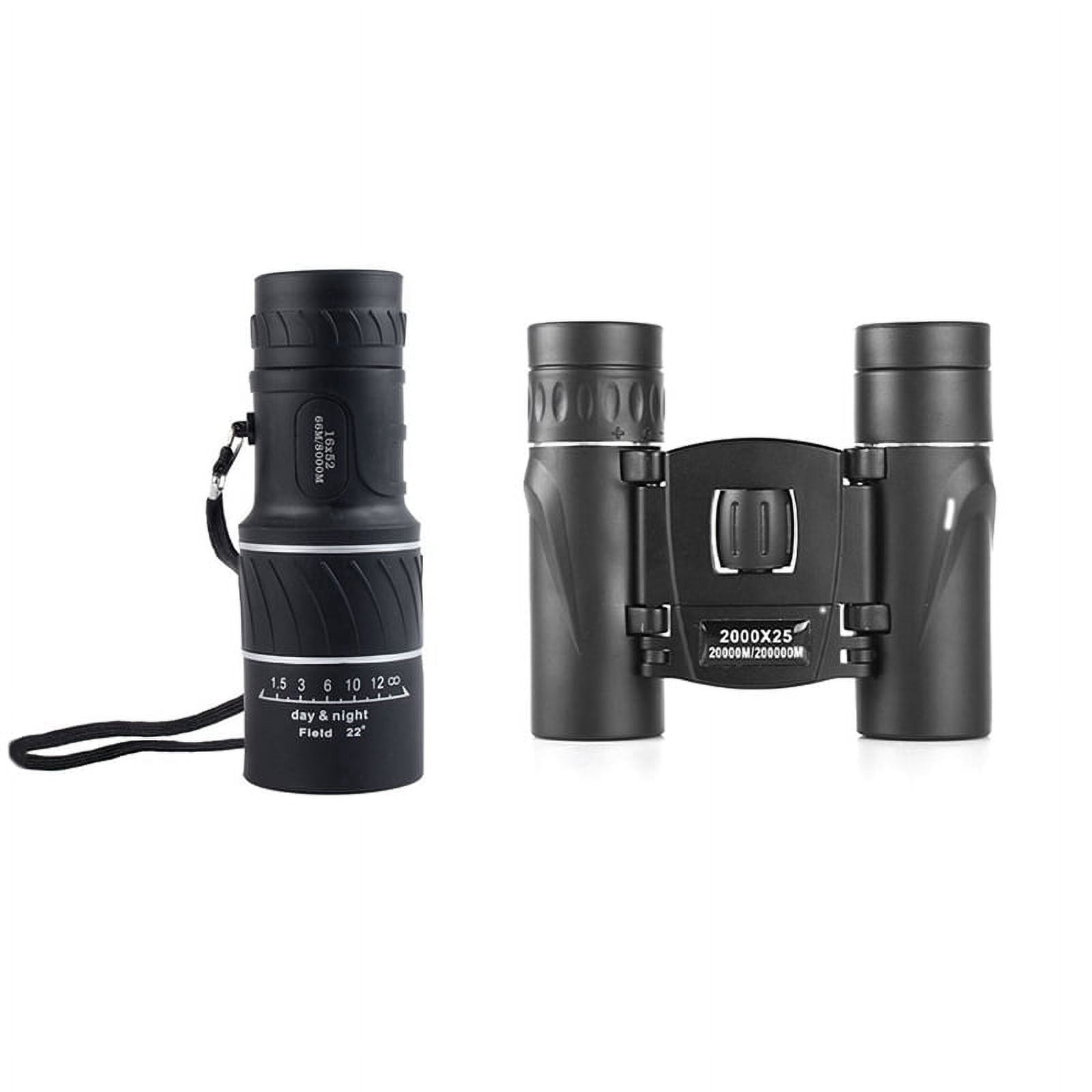 2PCS 2000X25 HD Zoom Portable Binoculars and Single-Tube Telescope ...