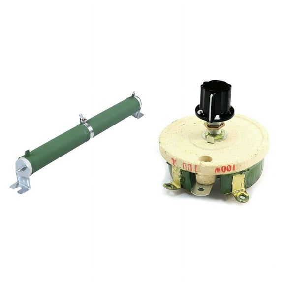 2PCS 200W Watt Tube Adjustable Rheostat Resistor with 100W Wirewound ...