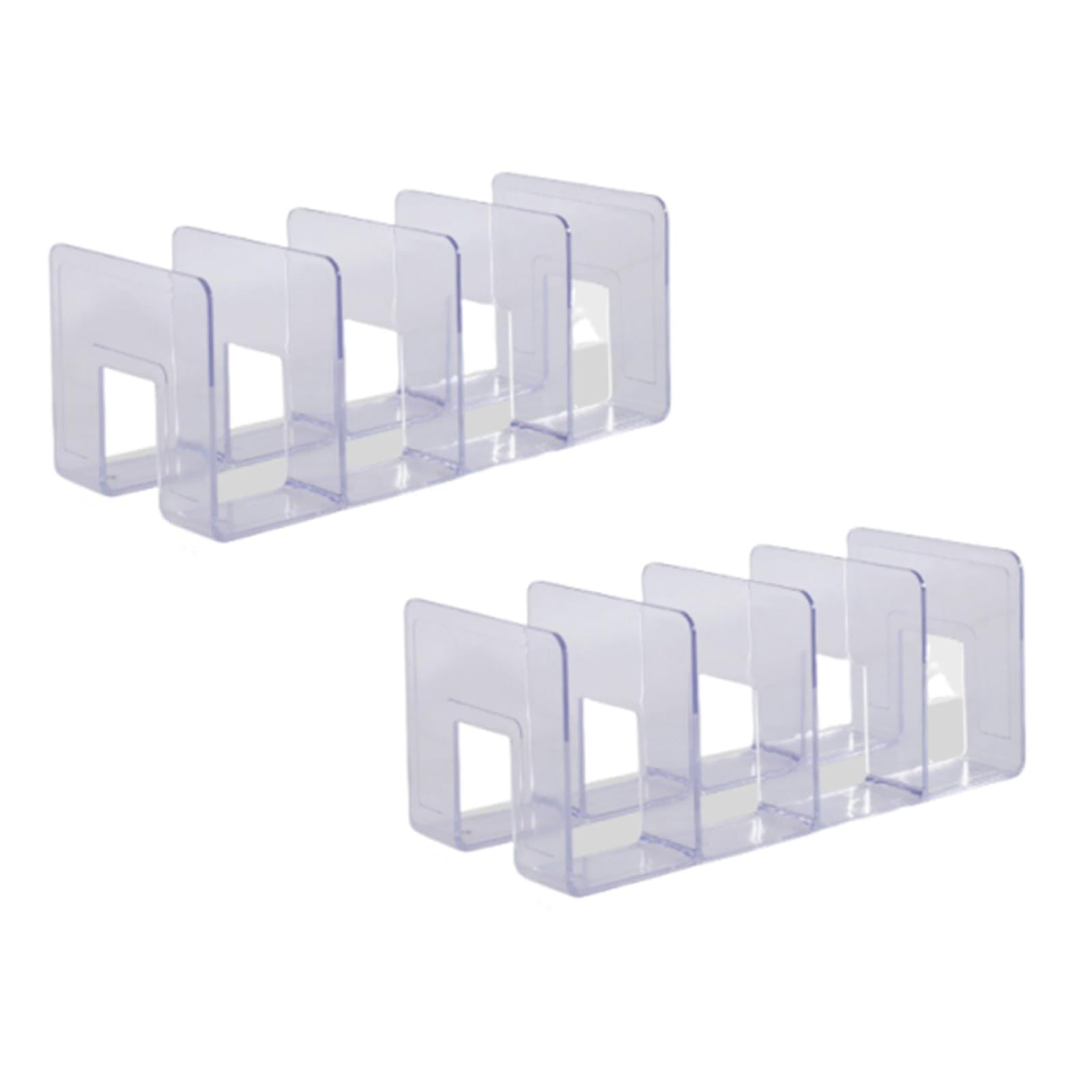 2PCS 2025 New 4-Compartment Acrylic Book Organizer Clear Desk File ...