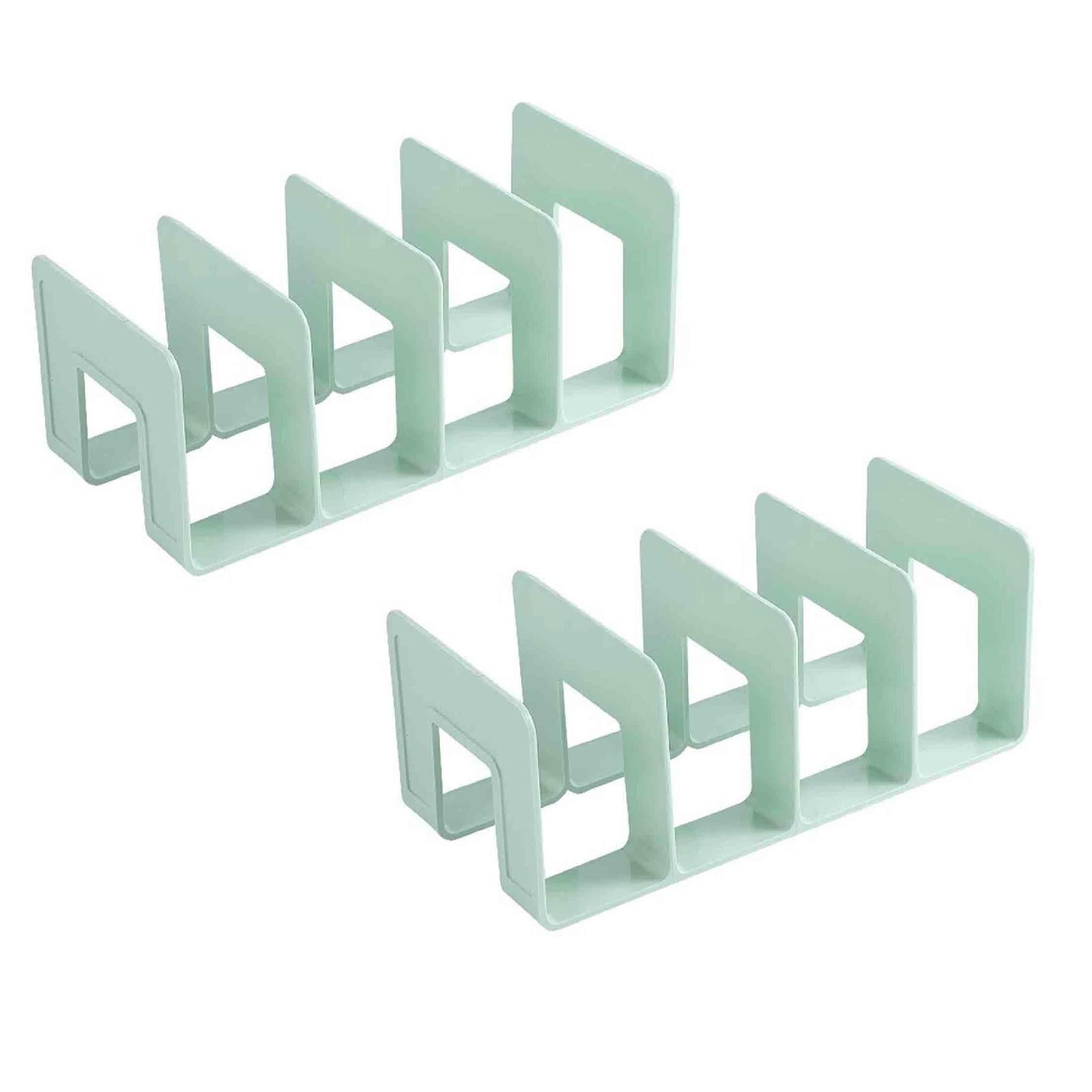 2PCS 2025 New 4-Compartment Acrylic Book Organizer Clear Desk File ...