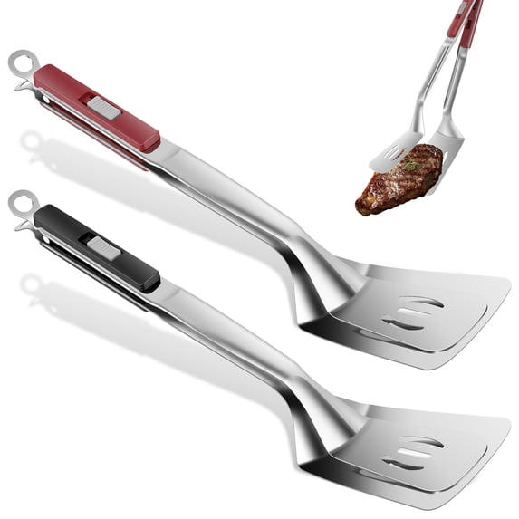 2PCS 2026 New Anti-Scald Extended Handle Spatula Tongs 13.4 Inch ...