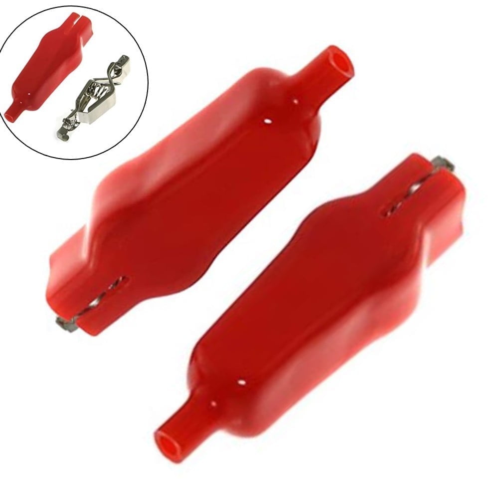 2PCS 20A Sheathed Alligator Clips Electrical DIY Test Leads Crocodile ...