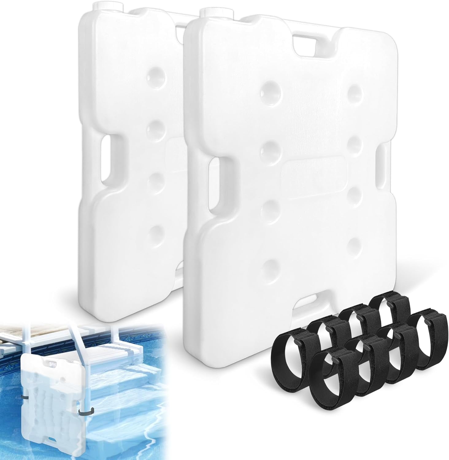 2PCS 22.5" x 18" Swimming Pool Ladder Weights, HDPE Swimming Pool Step ...