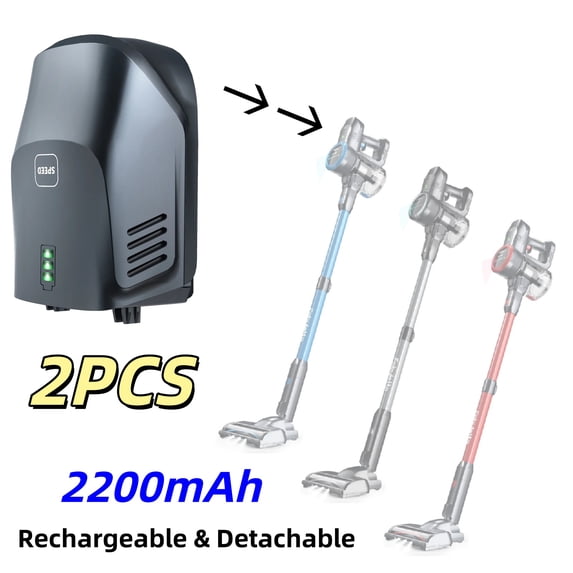 2PCS 2200mAh Rechargeable & Detachable Attachment Replacement Batteries ...