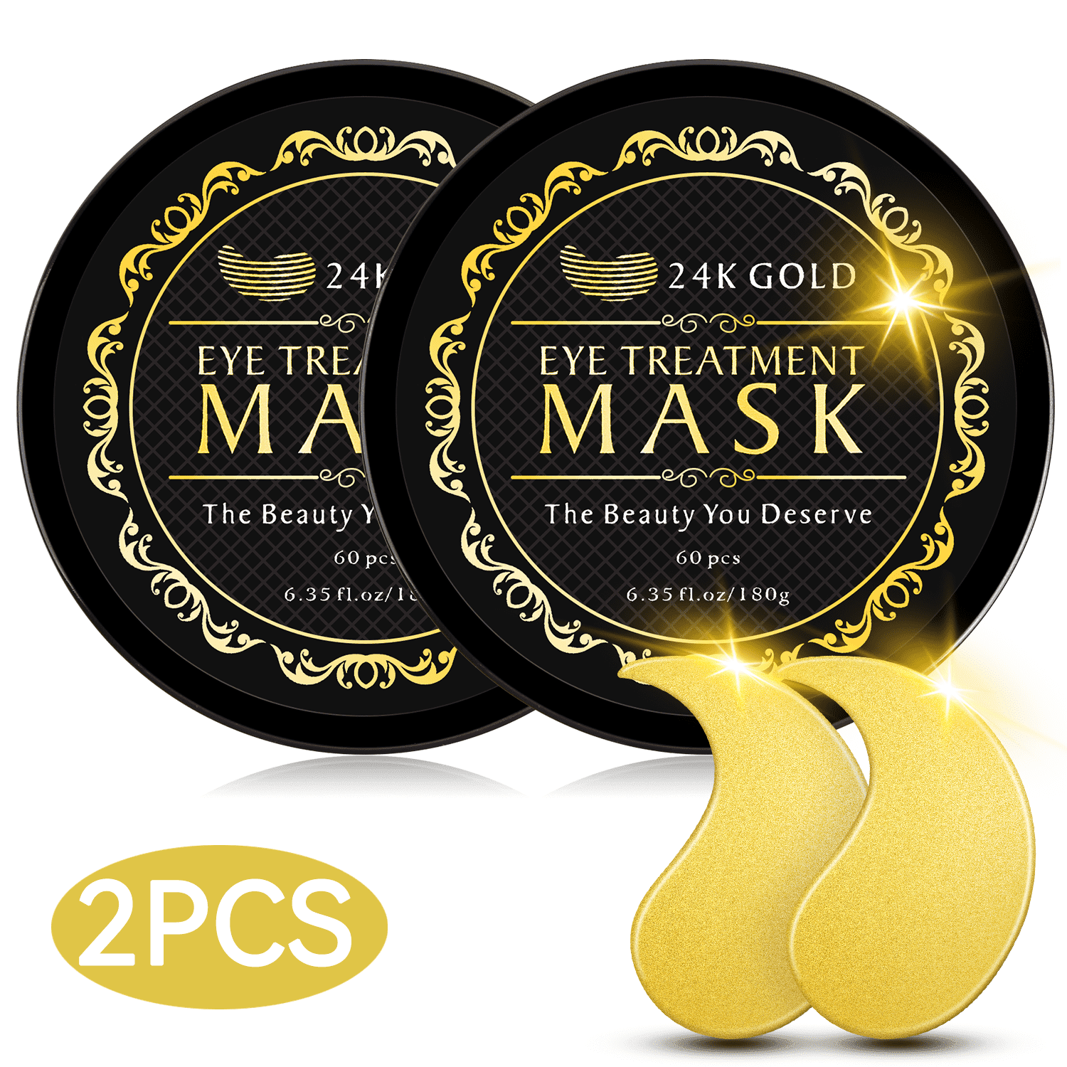 2PCS-24K Gold Eye Mask Collagen Eye Mask Patches for Hydrating and ...
