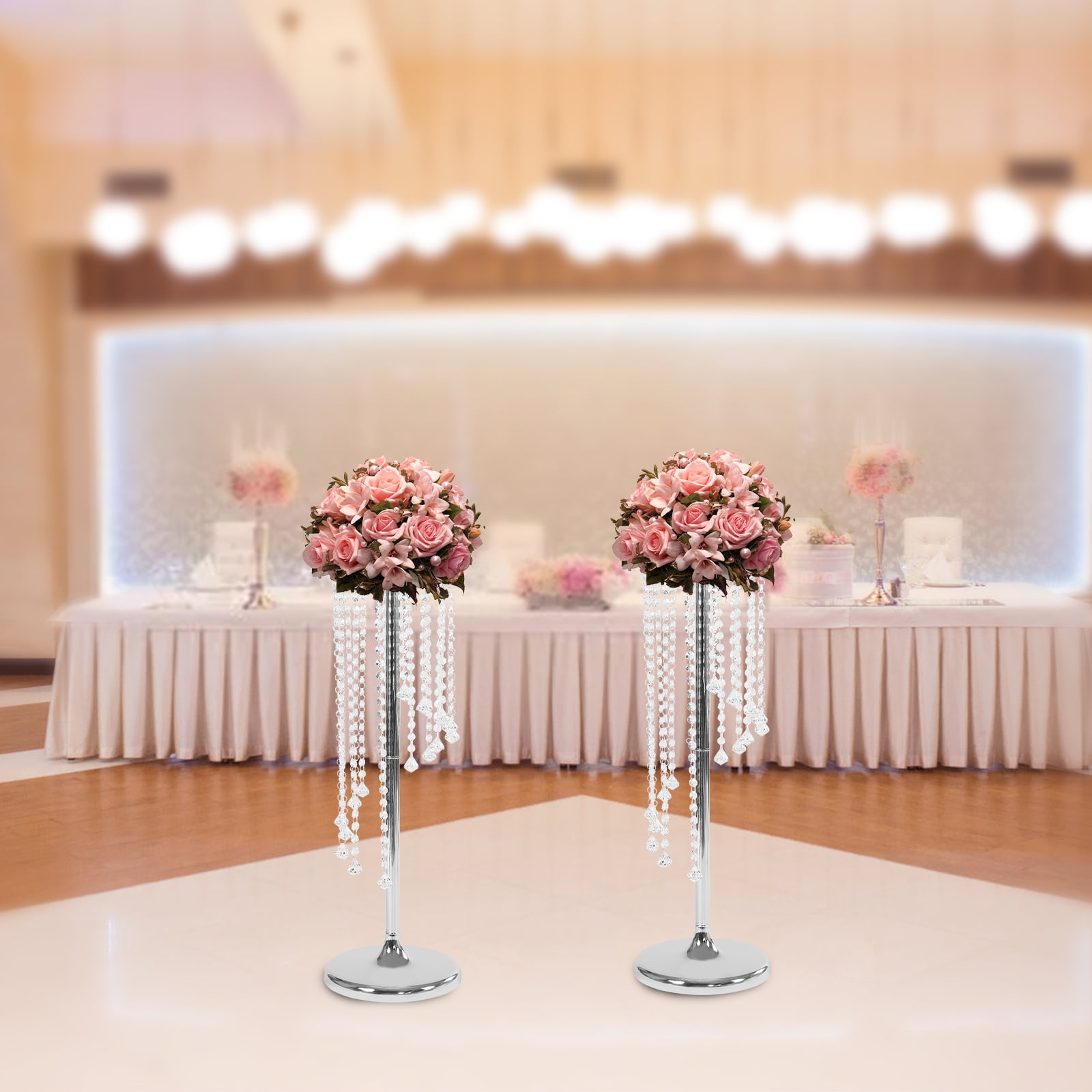 2PCS 27.6'' Tall Wedding Centerpieces Flower Vases Crystal Flowers Vase ...
