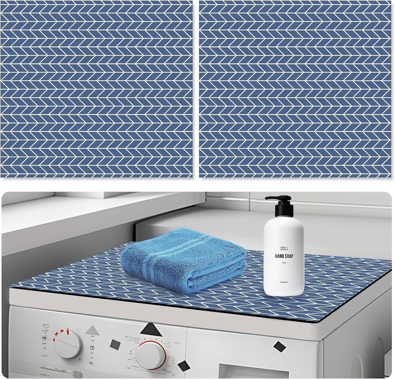 2PCS 27'' x 27'' Waterproof Washer and Dryer Top Protector Mat, Non ...