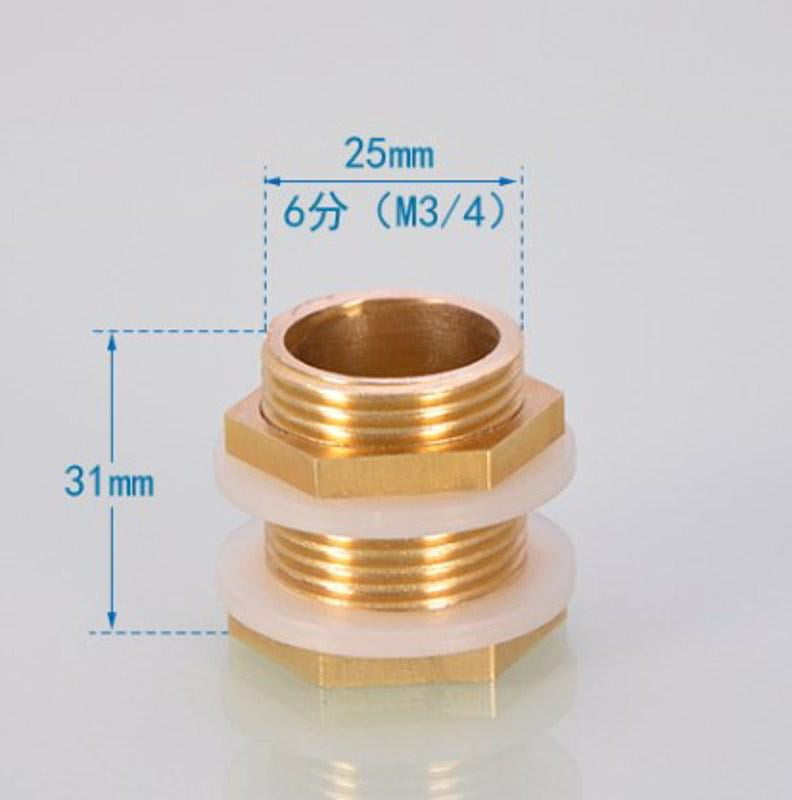 2PCS 3/4" Male Brass Water Tank Connector Bulkhead Tank Fitting for ...