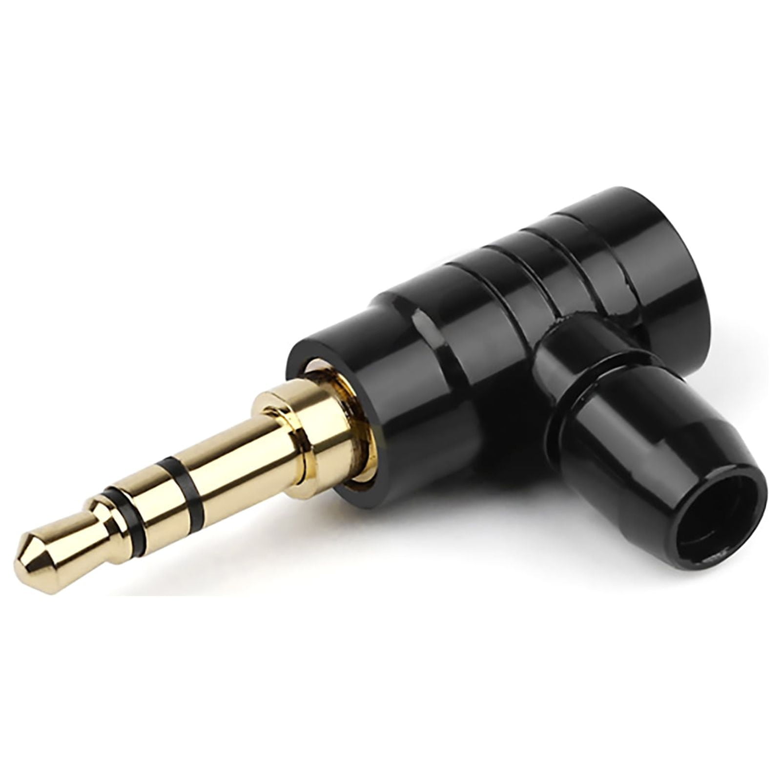 2PCS 3.5mm Male to Female Audio Adapter 90 Degree Gold-Plated Headphone ...