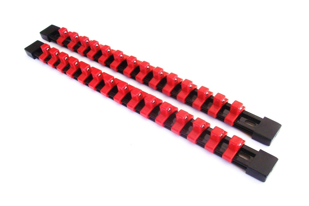 2PCS 3/8" ABS MOUNTABLE SOCKET RAIL HOLDER ORGANIZER RED - Walmart.com