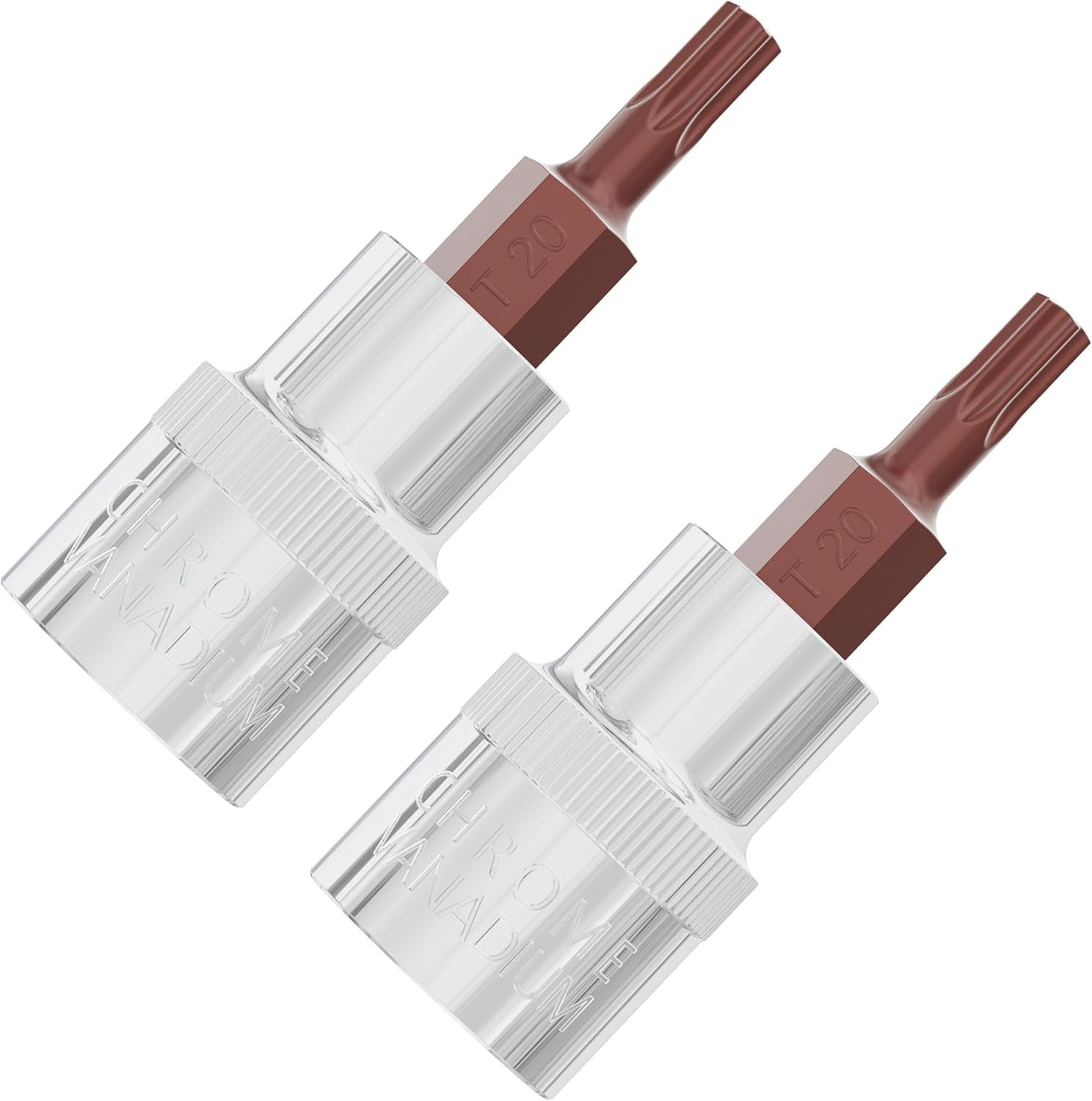 2PCS 3/8" Drive T45 Torx Bit Socket, S2 Steel Bits, Heat Treated CR-V Steel Star Sockets 1.9 ...