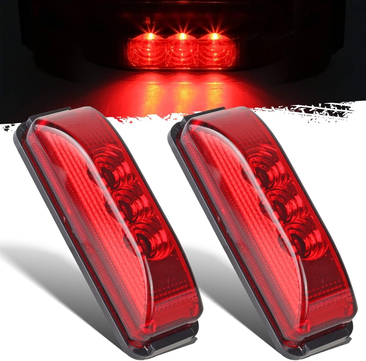 2PCS 3 LED Truck Trailer Front Rear LED Side Marker Lights [DOT ...
