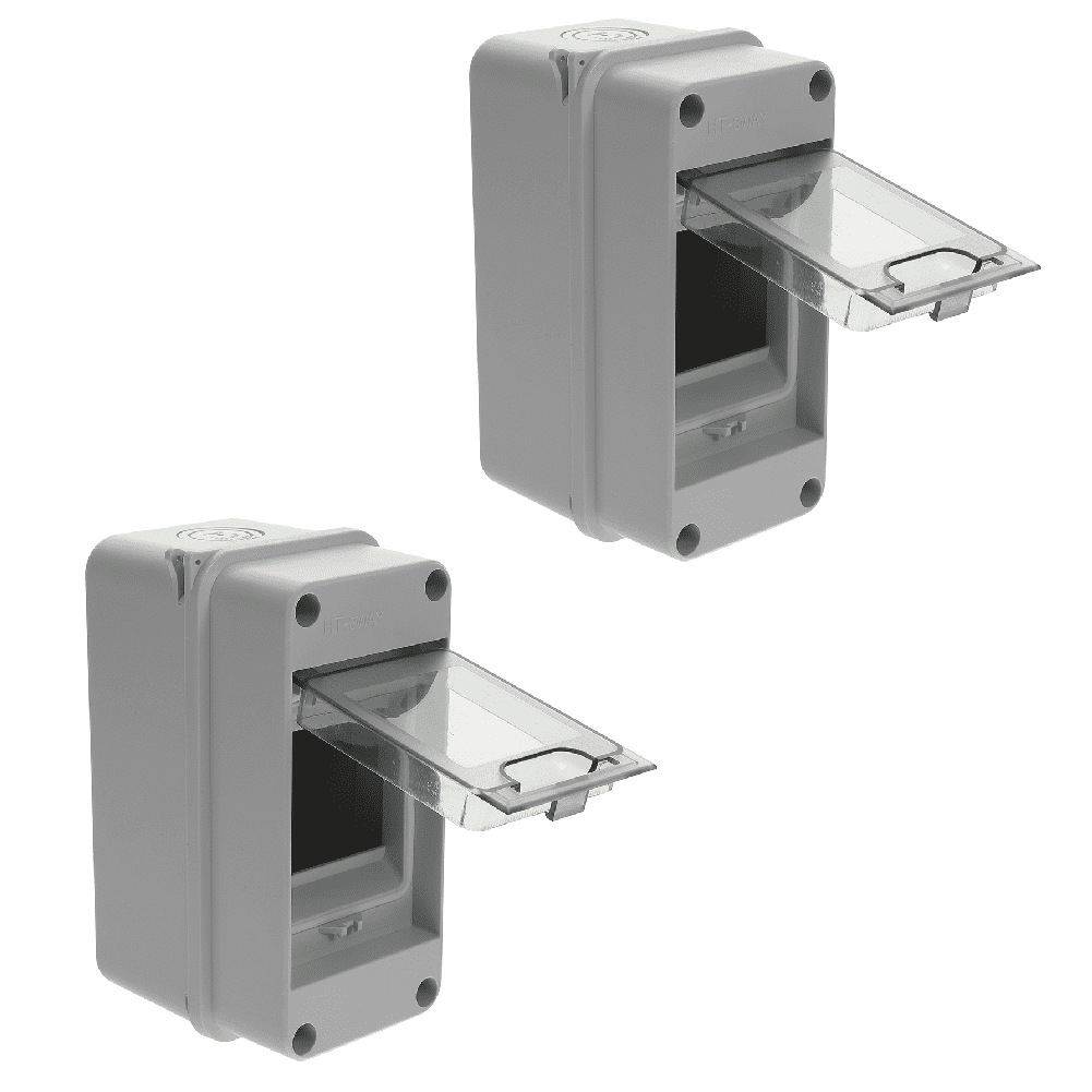 2PCS 3-Way Power Distribution Box IP65 Rail Enclosure Wall Mounted ...