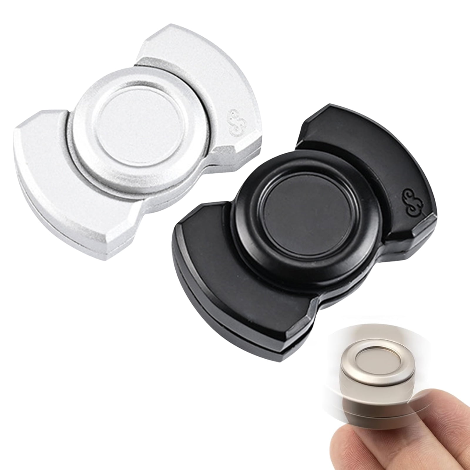 2PCS 3-in-1 Alloy Fidget Spinner - Click,Slide & Spin Modes,Ultra ...