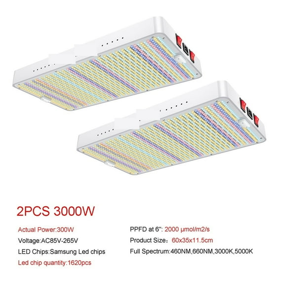2PCS 3000W LED Grow Light 301h Phytolamp For Indoor Plants Seedlings ...