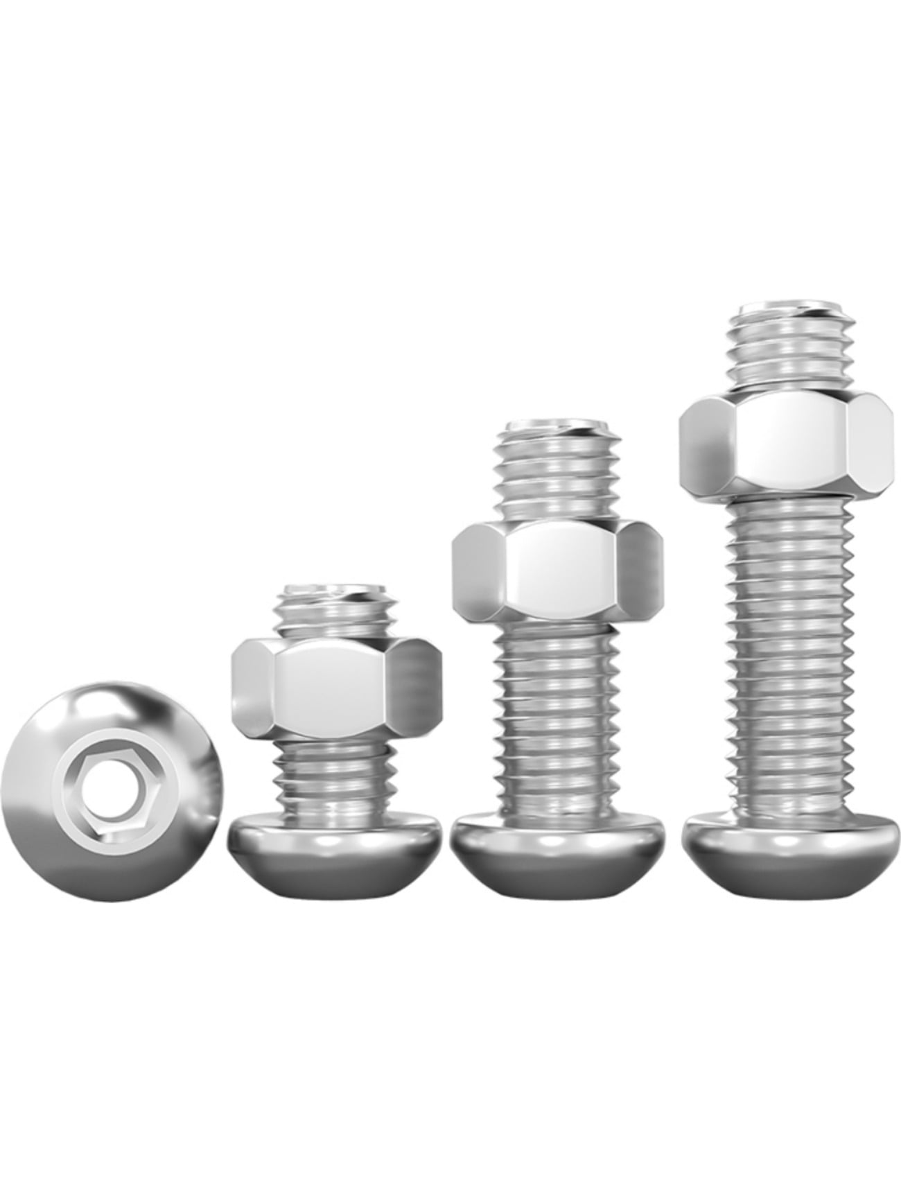 (2PCS) 304 Stainless Steel Plate Head Hexagonal Empty Screw Set Round ...