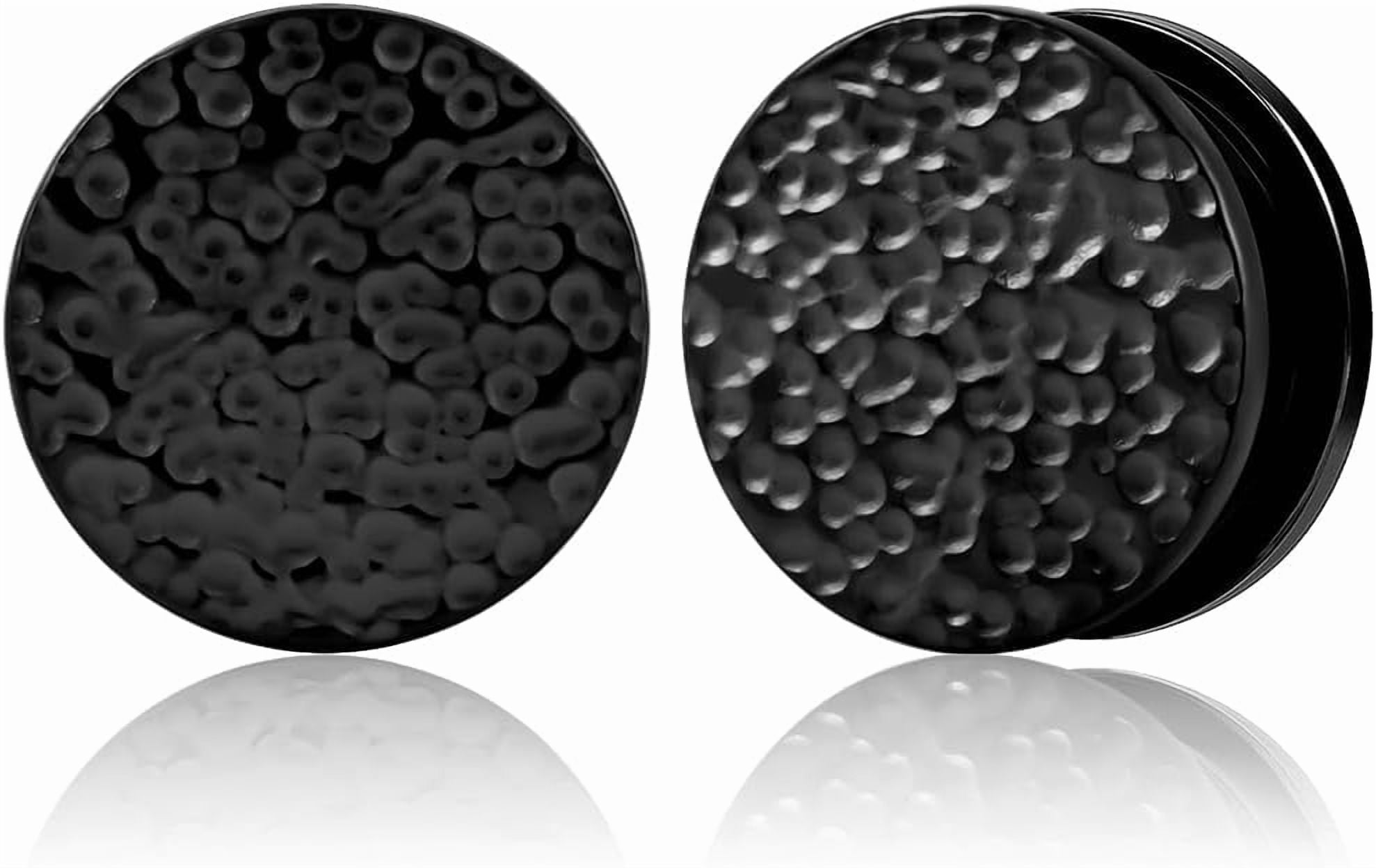 2PCS 316 Stainless Steel Pounding Ear Tunnels Plugs Earrings Gauges for ...