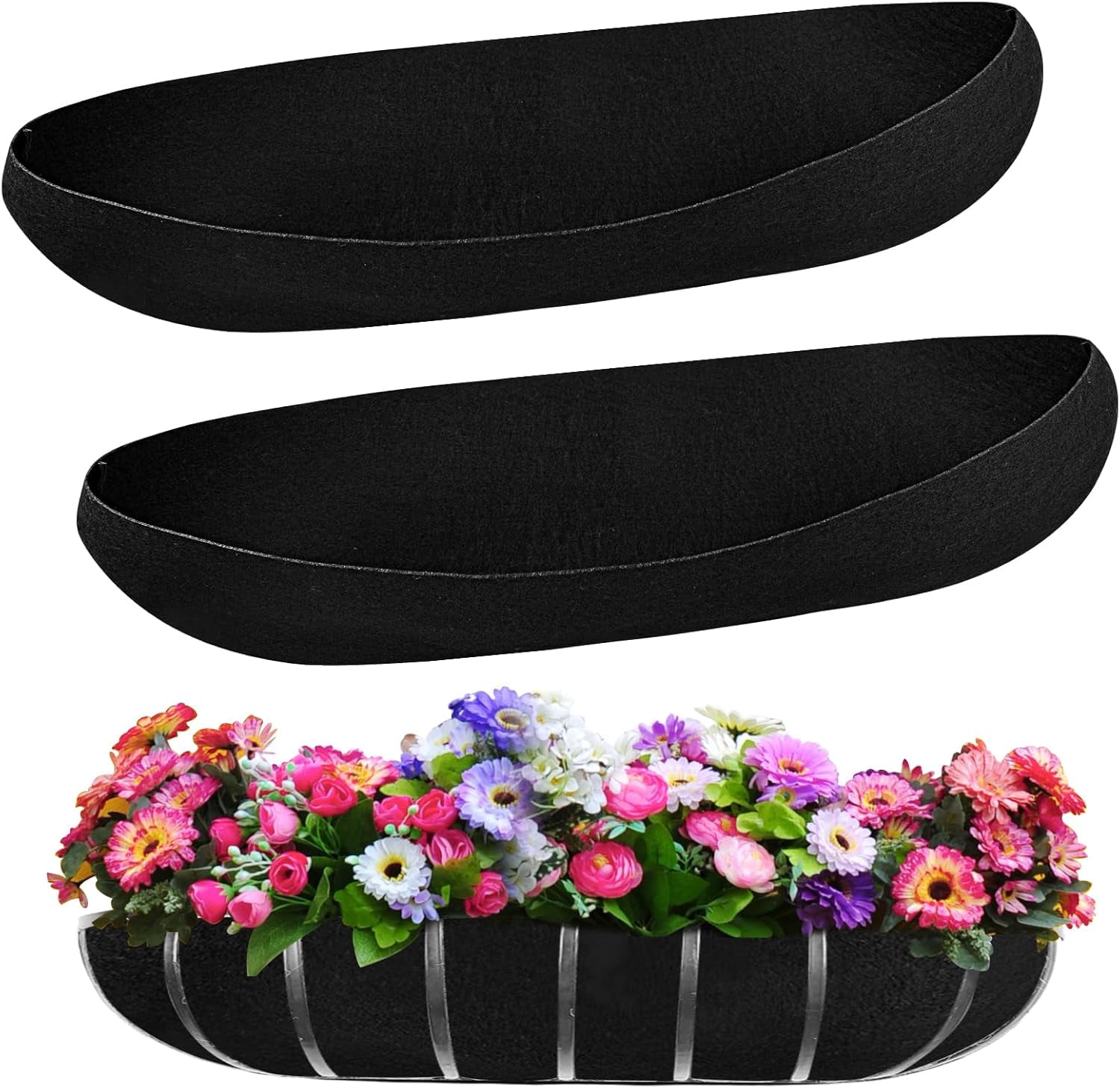 2PCS 36 Inch Window Box Liner Fabric Planter Basket Liner Trough ...