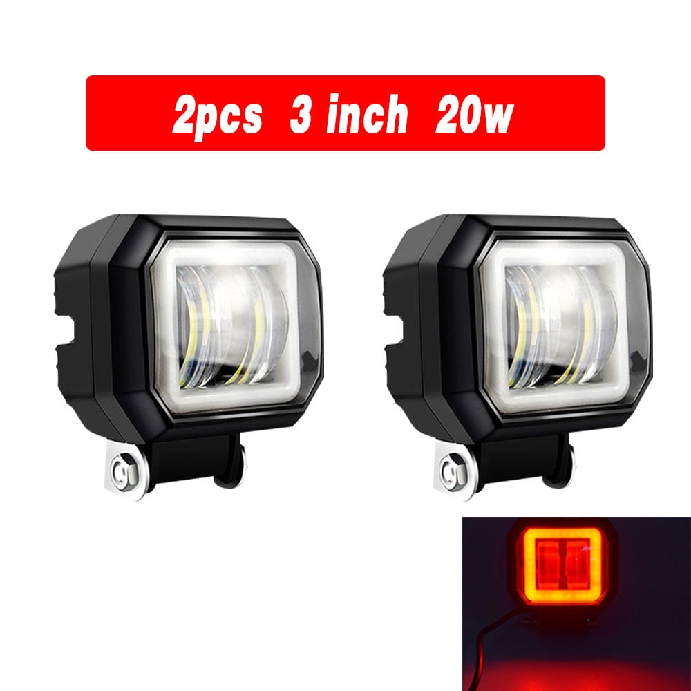 2PCS 3Inch Motorcycle Led 12v Headlight Mini Dual Color Round Angel ...