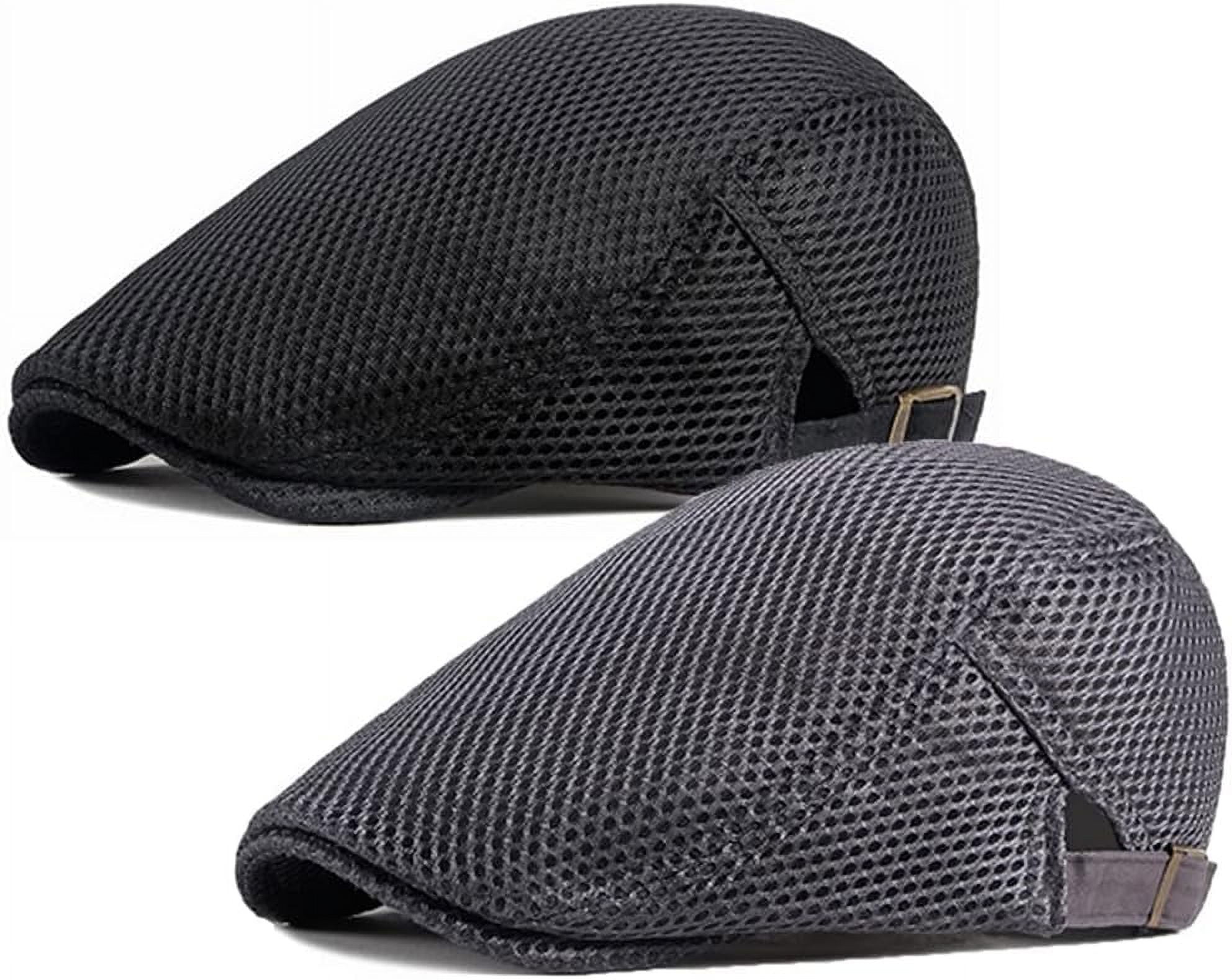 2PCS&3PCS Men's Breathable Mesh Summer Hat Flat Cap Beret Ivy Gatsby ...