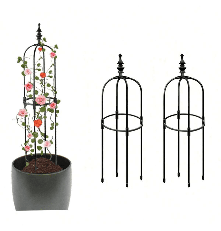 2PCS 3ft Tall Garden Obelisk Trellis Round Rustproof Garden Trellis DIY ...
