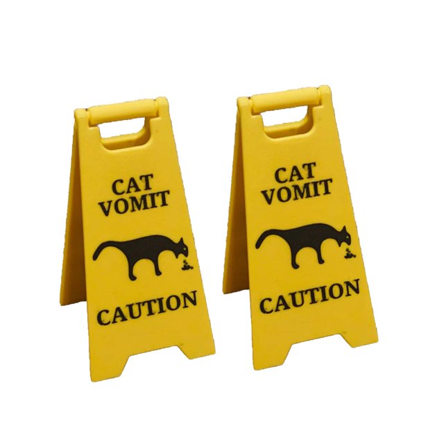 2PCS 4" Cat Vomit Sign, Dog Vomit Sign, Funny Cat Warning Sign ...