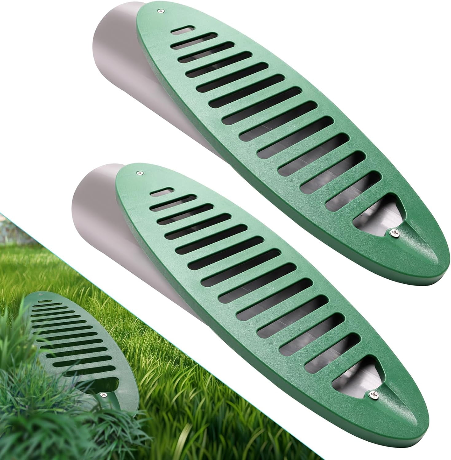 2PCS 4 Inch Angled Drain Grating Yard Drain, Yard Drain Emitter Green ...